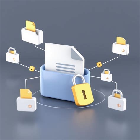 Premium Photo 3D File Transfer Encrypted Document Migration And