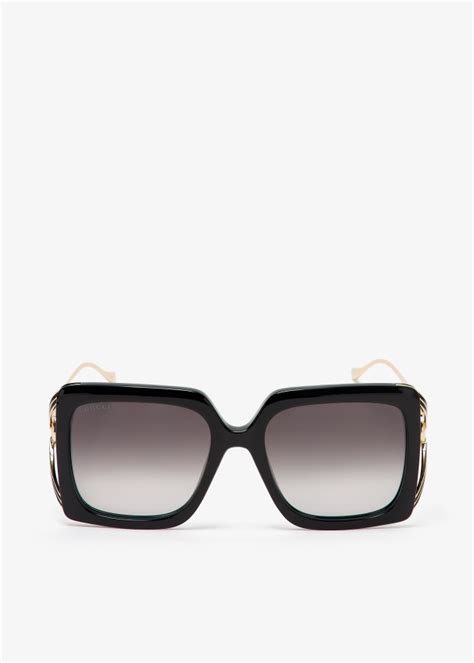 Gucci Oversized Rectangular Sunglasses For Women Black In Uae Level Shoes