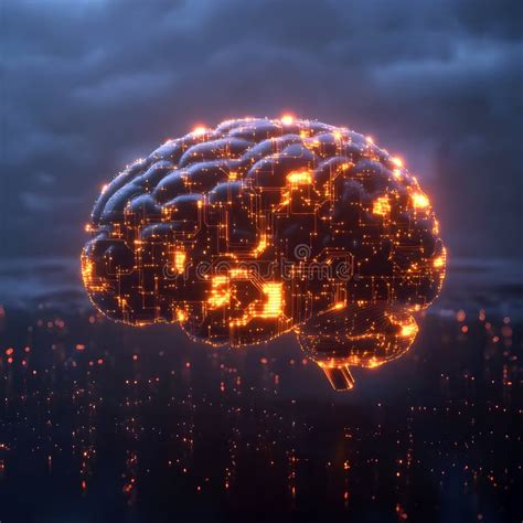 Illuminated Brain Represents The Interconnectedness Of Neurons With