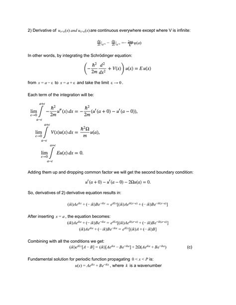 Solution To Schrodinger Equation With Dirac Comb Potential Pdf