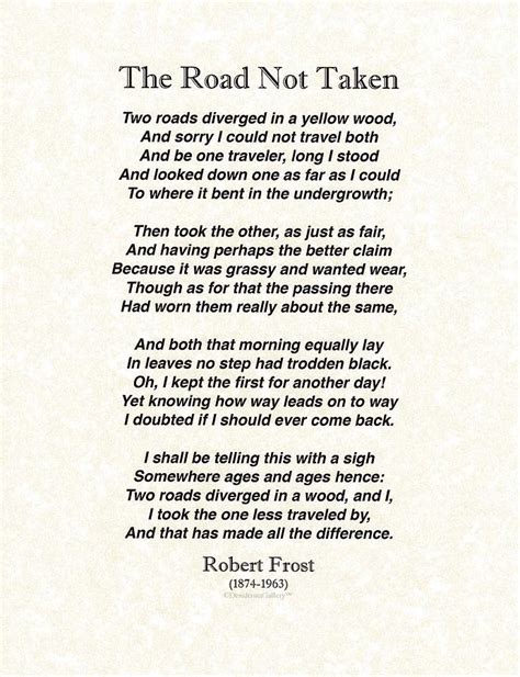 The Road Not Taken By Robert Frost
