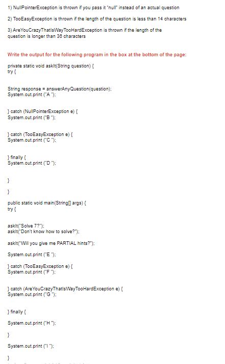 Solved 1 Nullpointerexception Is Thrown If You Pass It