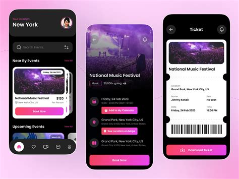 Event Ticket🎟️ Booking Mobile App📱 Ui Design On Behance