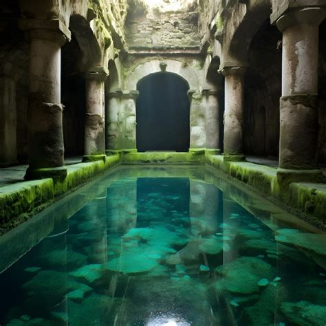 Premium Photo Timeweathered Stone Cistern In Serene Landscape A