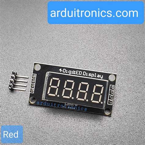 โมดูลแสดงค่าตัวเลข 4 หลัก สีแดง 7 Segment 4 Digit Tm1637 Module Size 036 Arduino Raspberry