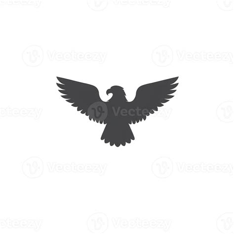 Silhouette Of Eagle With Outstretched Wings Symbolizes Freedom And Strength Black And White