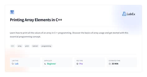 Printing Array Elements In C Labex