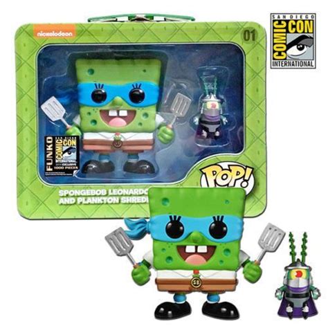 Funko Pop Spongebob Leonardo Plankton Ninja Turtles Shredder 2014 Sdcc