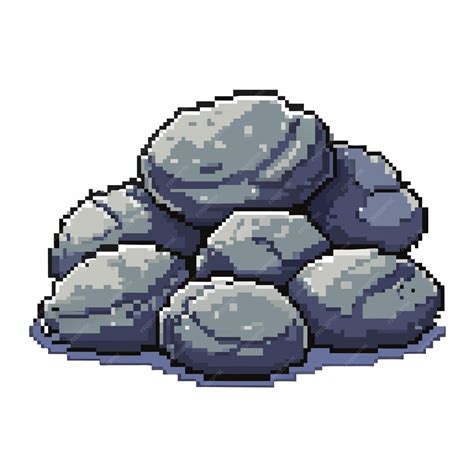 Premium Vector Pixel Art Stones Illustration Of A Rock Pile In Retro