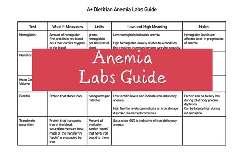 Anemia Labs Guide Well Resourced Dietitian