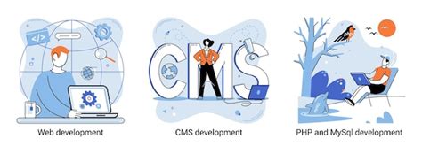 Premium Vector Website Architecture Concepts Metaphor Web Development Php And Mysql Cms