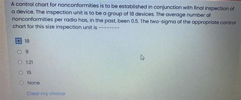 Solved A Control Chart For Nonconformities Is To Be