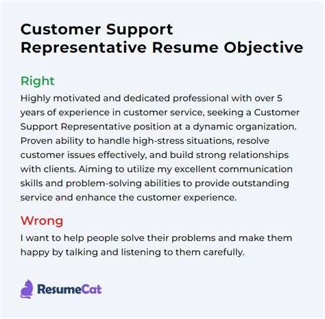 Top 17 Customer Support Representative Resume Objective Examples