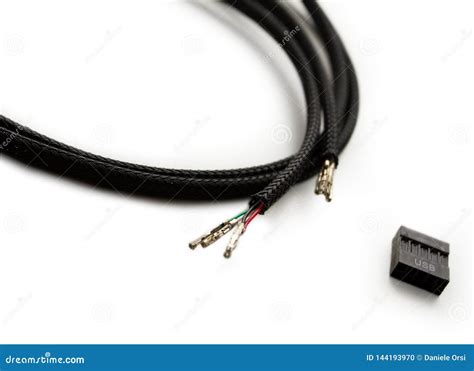 Closeup View Of Inside Computer S Cable And Connector Stock Photo Image Of Device Cable