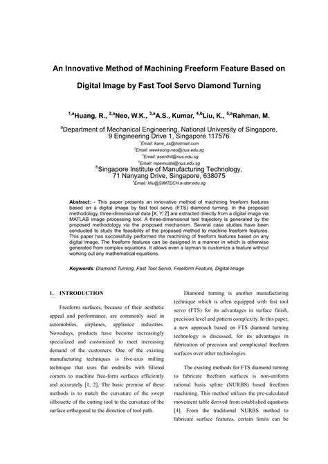 Pdf An Innovative Method Of Machining Freeform Feature Based On