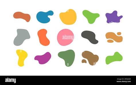 Set Of Colorful Blob Liquid Elements Fluid Blob Colorful Elements Liquid Shapes Round
