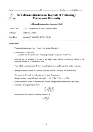 Its323 Y09s1e01 Midterm Exam Answers PDF