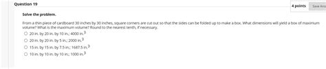Solved Question Points Save Ans Solve The Problem That Chegg