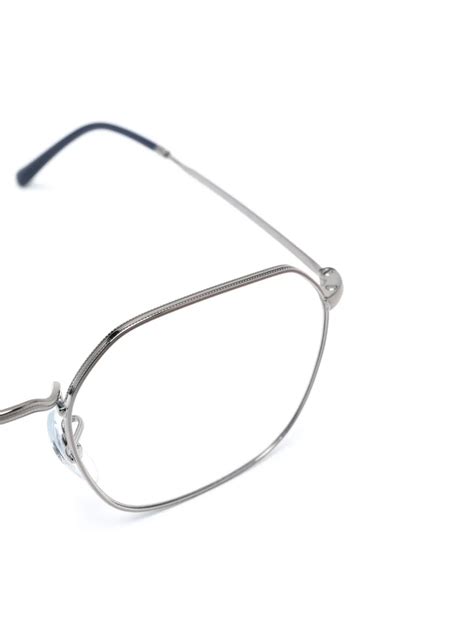 Ray Ban Jim Round Frame Glasses Silver Farfetch