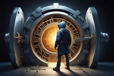 Premium Photo An Illustration Showcasing A Hacker Breaking Into A Virtual Vault