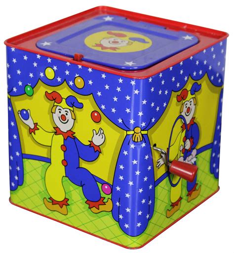Vintage Schylling Tin Metal Musical Wind Up Jack In The Box Circus Clown Jester 6