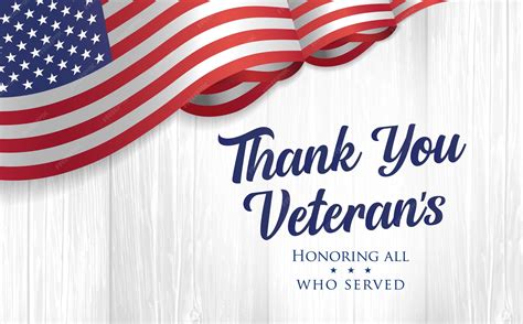 Thank You Veterans Greeting Card With Flag On Wooden Plank Veterans