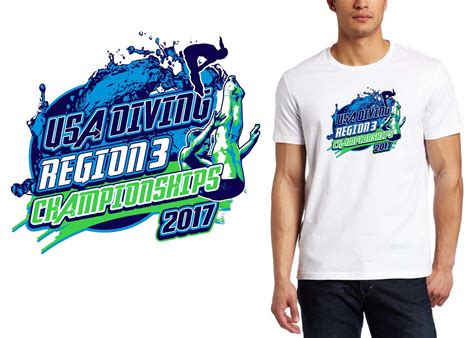 2017 Usa Diving Region 3 Championships Vector Logo Design For Diving T