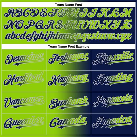 Custom Navy Baseball Jersey Neon Green Gray Authentic Gradient Fashion