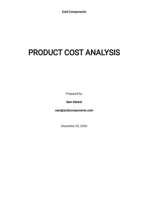 Free Cost Analysis Templates 32 Download In PDF Template Net