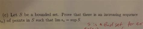 solved c let s be a bounded set prove that there is an