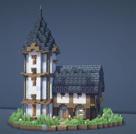 Minecraft Medieval House Minecraft Tutorial Minecraft Medieval House
