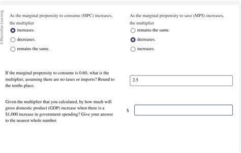 Solved As The Marginal Propensity To Consume Mpc