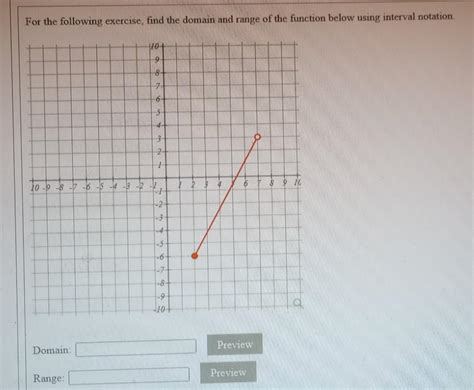 Solved For The Following Exercise Find The Domain And Range Chegg