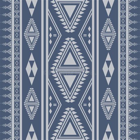 Indigo Blue Abstract Geometric Ethnic Pattern Stock Vector Illustration Of Indigo Cloth