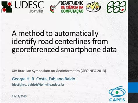 Ppt A Method To Automatically Identify Road Centerlines From Georeferenced Smartphone Data