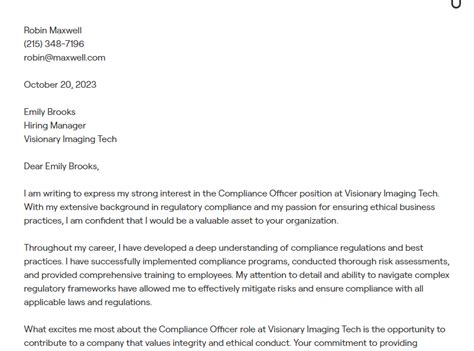 Letter Of Compliance