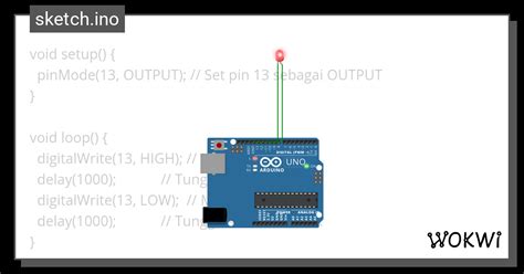 1 Lampu Pin Code Pake Chat GPT Wokwi ESP32 STM32 Arduino Simulator