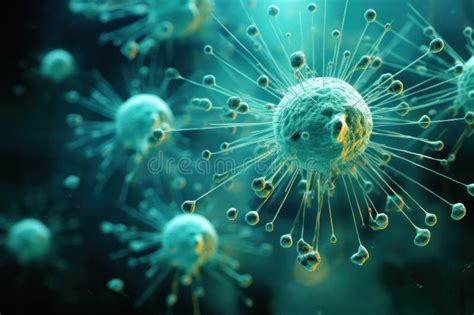 Macro View Of A Cancerous Tumor Cell That Is Attacking The Body