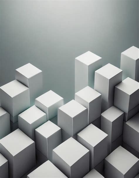 Premium Photo Random Shifted White Cube Boxes Block Background Wallpaper Banner With Copy