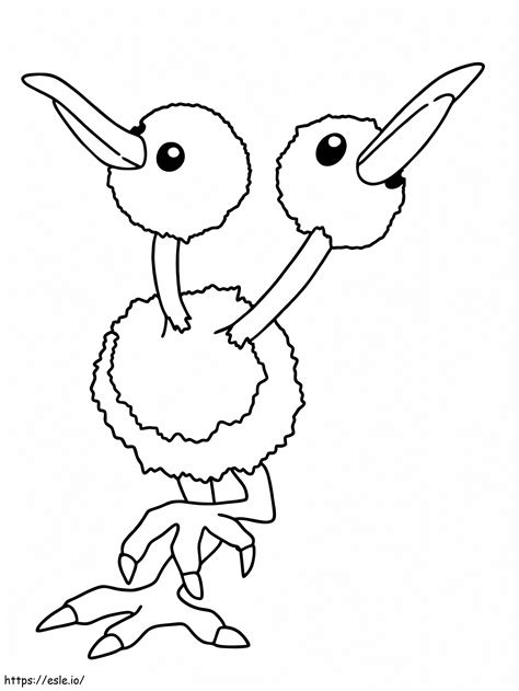 Printable Doduo Coloring Page