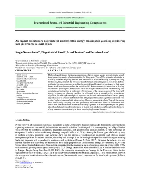Pdf An Explicit Evolutionary Approach For Multiobjective Energy