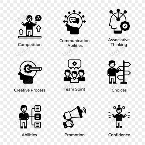 창의력과 능력 글리프 아이콘 벡터 팩 Png 일러스트 무료 다운로드 Lovepik