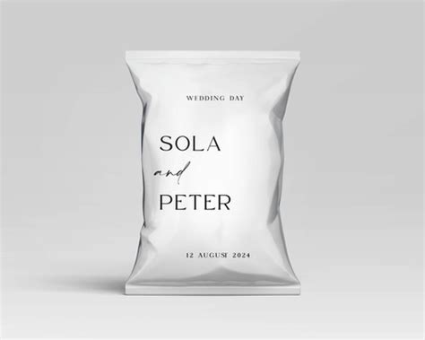 Minimalist Wedding Personalised Crisp Packets Bold Merch