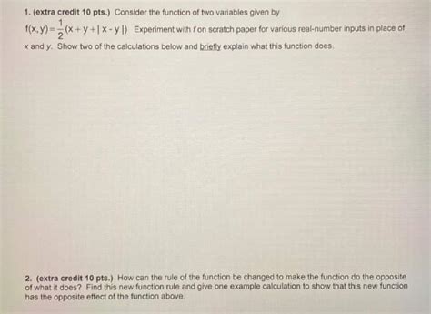 solved 1 extra credit 10 pts consider the function of