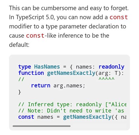 Kajetan Świątek On Twitter Typescript I Think The Const Modifier