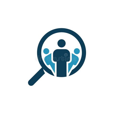 Human Magnifying Glass Logo Design Stock Illustration Illustration Of Community Employment