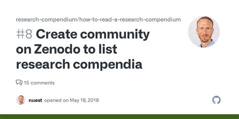 Create Community On Zenodo To List Research Compendia · Issue 8 · Research Compendiumhow To