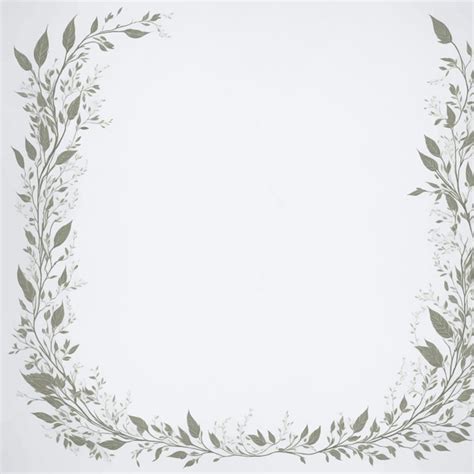 Premium Vector A White Background With Leafy Border