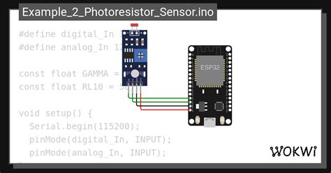 Example2photoresistoro Wokwi Esp32 Stm32 Arduino Simulator
