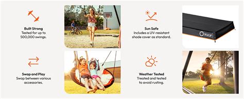 Vuly 360 Pro Max Large 3 Bay Backyard Metal Swing Set